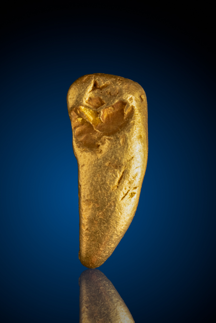 Very Shiny River Worn Elongated Natural Gold Nugget, American River - 6 ...