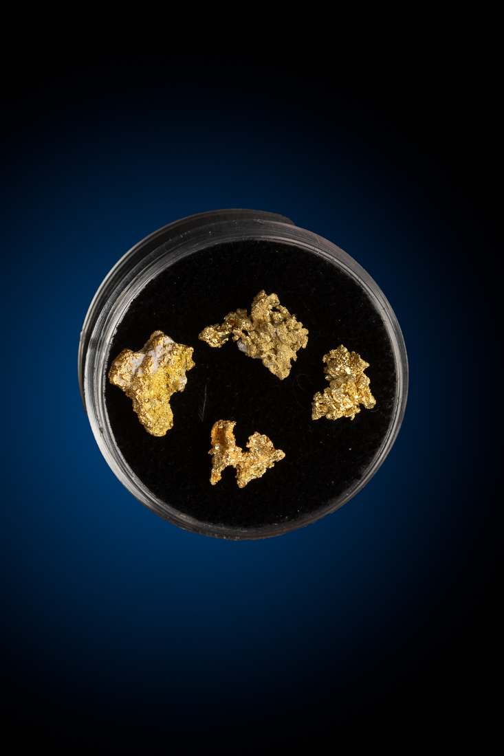 Four Crystalline Gold Nuggets from the Alleghany Gold District, CA - 1. ...